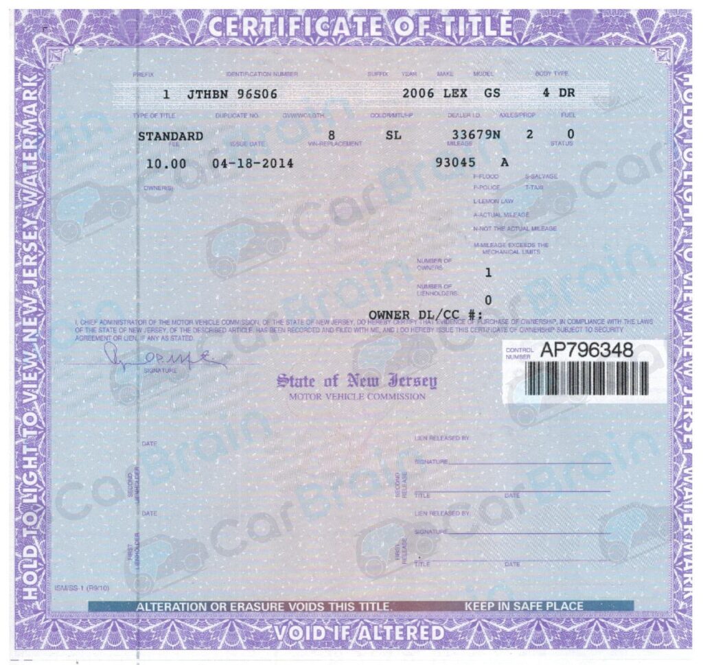 firmar titulo de carro en NEW JERSEY - TITULOS DE CARROS